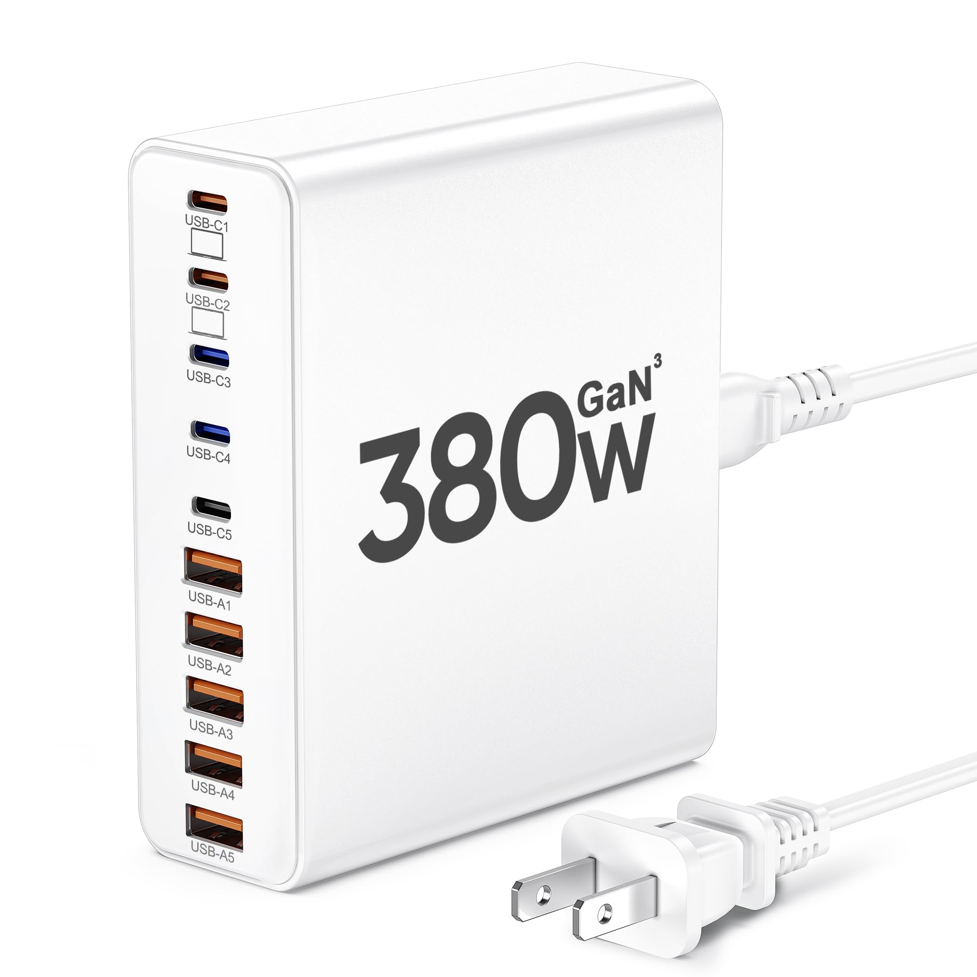 Amazon.com: 380W USB C Charger,10-Port USB C Charging Station GaN III ...