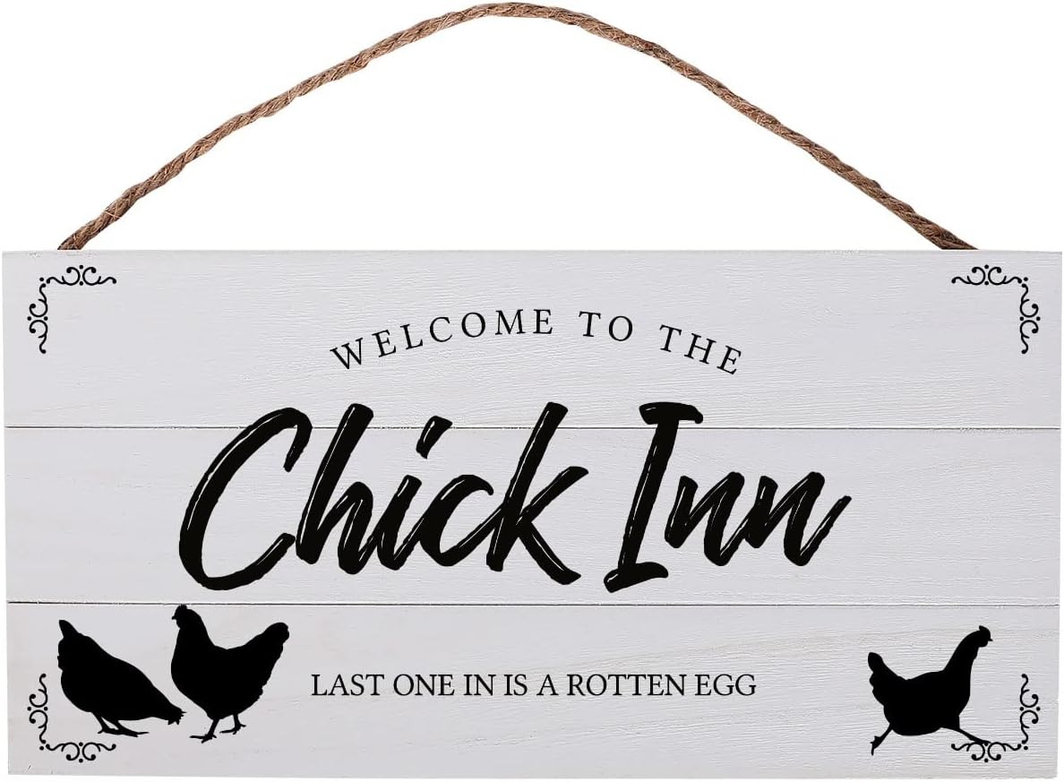 Amazon.com: Chicken Coop Wooden Sign Welcome to the Chick Inn Last One ...