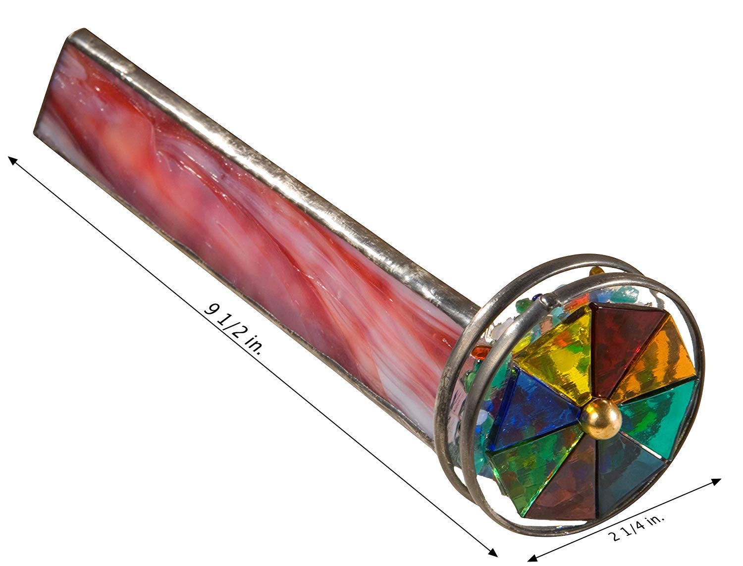 Vintage Hand Crafted Stained Glass Triangular Kaleidoscope Double ...