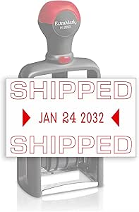 Amazon.com : Heavy Duty Style Office Date Stamp with Shipped - Self ...