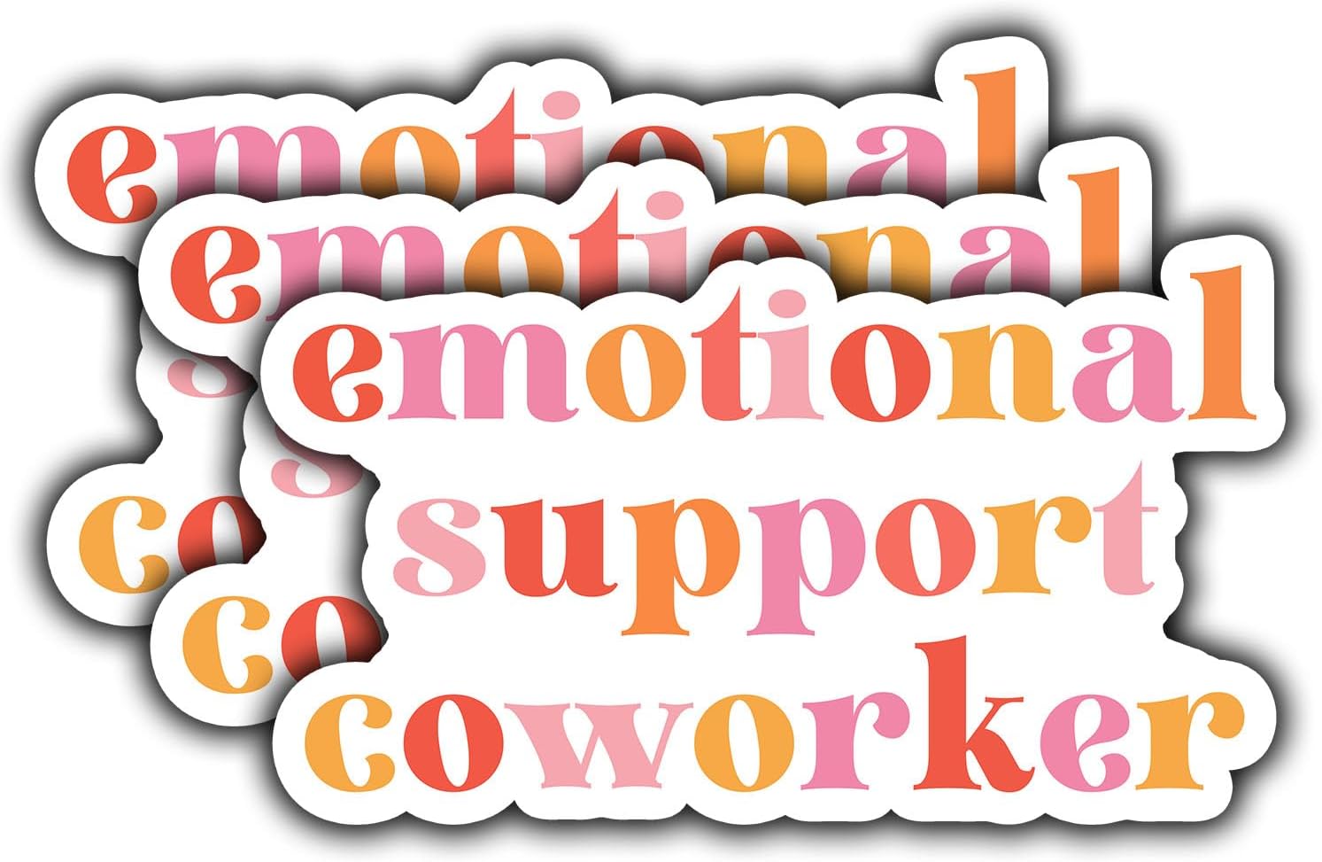 Amazon.com: (3Pcs) Emotional Support Coworker Sticker Funny Quotes ...