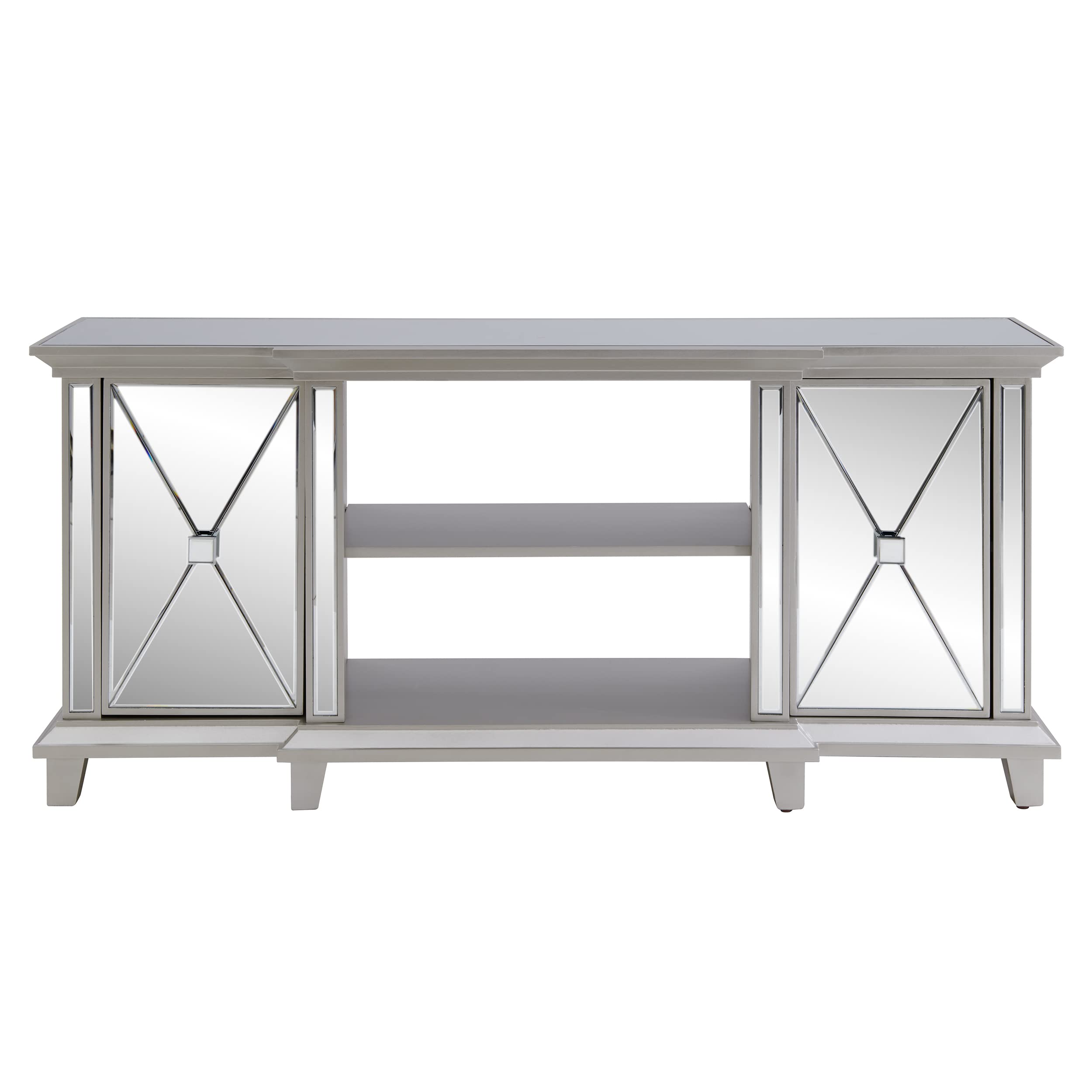SEI Furniture Toppington Media Stands, Silver