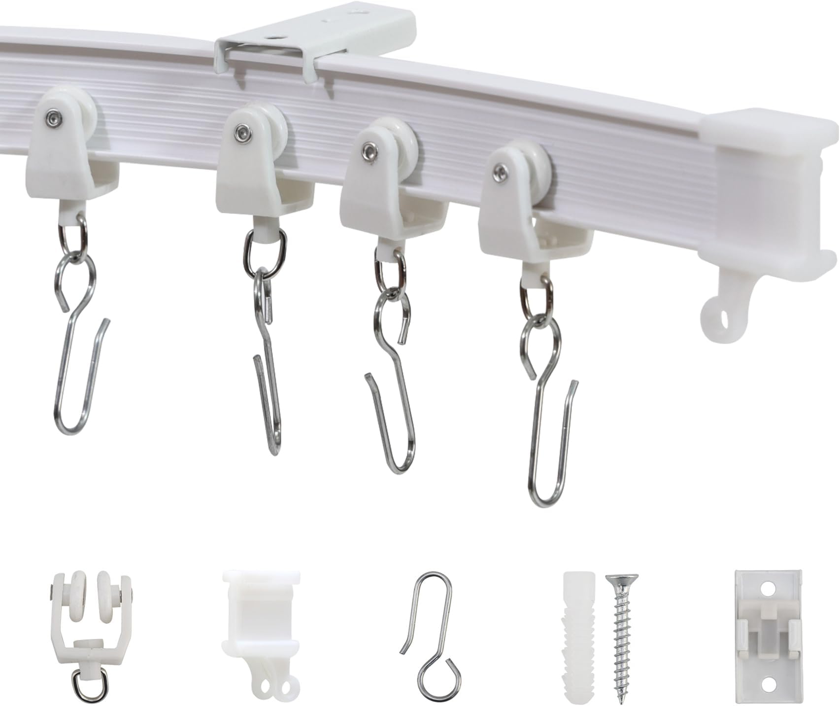 Amazon.com: Ceiling Curtain Track,10ft Curved Curtain Rail,Room Divider ...