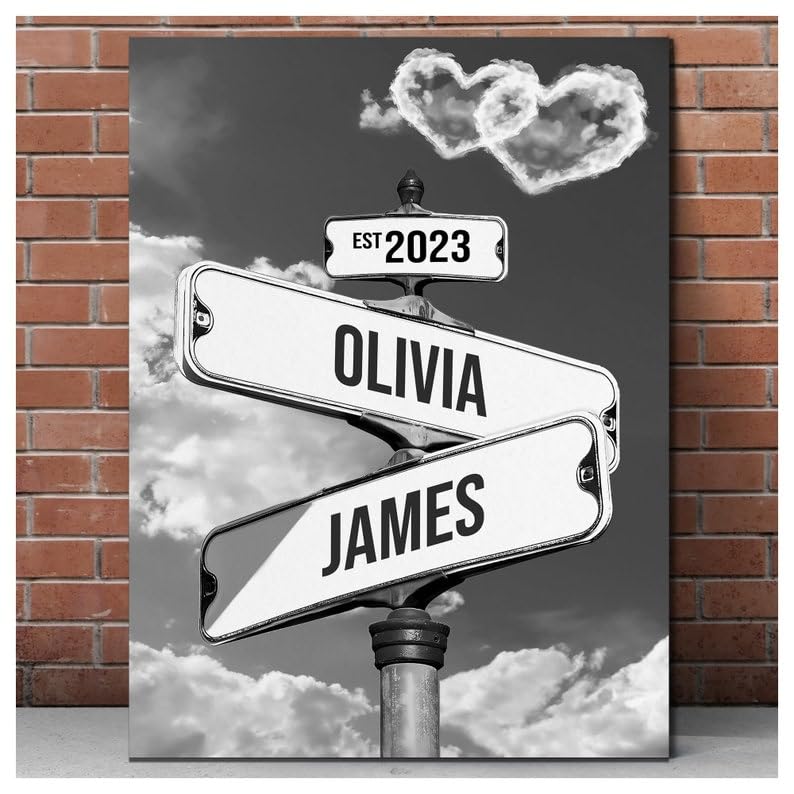 Amazon.com: Personalized Crossroads Street Sign For Couples, Best Gift ...