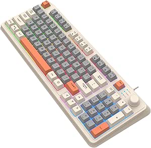 Geteawily Desktop Mechanical Keyboard,Tricolor 94-Key Computer ...