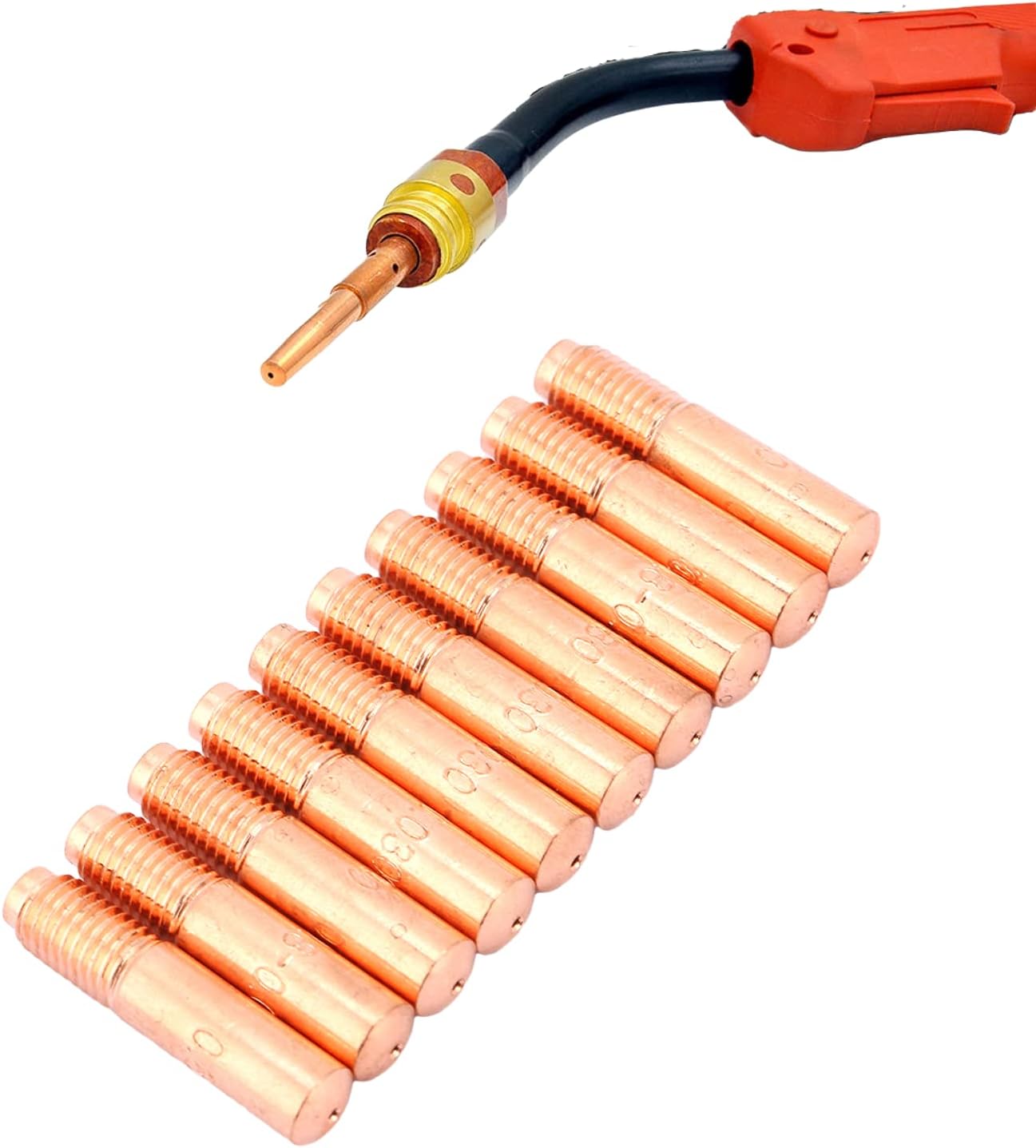 10pcs Welding Tips Mig Welder Tip Suitable for 000067 Miller Series 030 ...