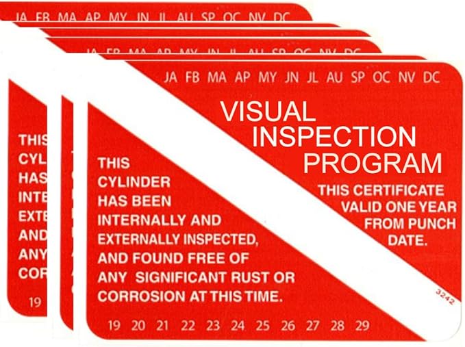 Six Pack Scuba Tank Visual Inspection Sticker VIP, Tank Accessories ...