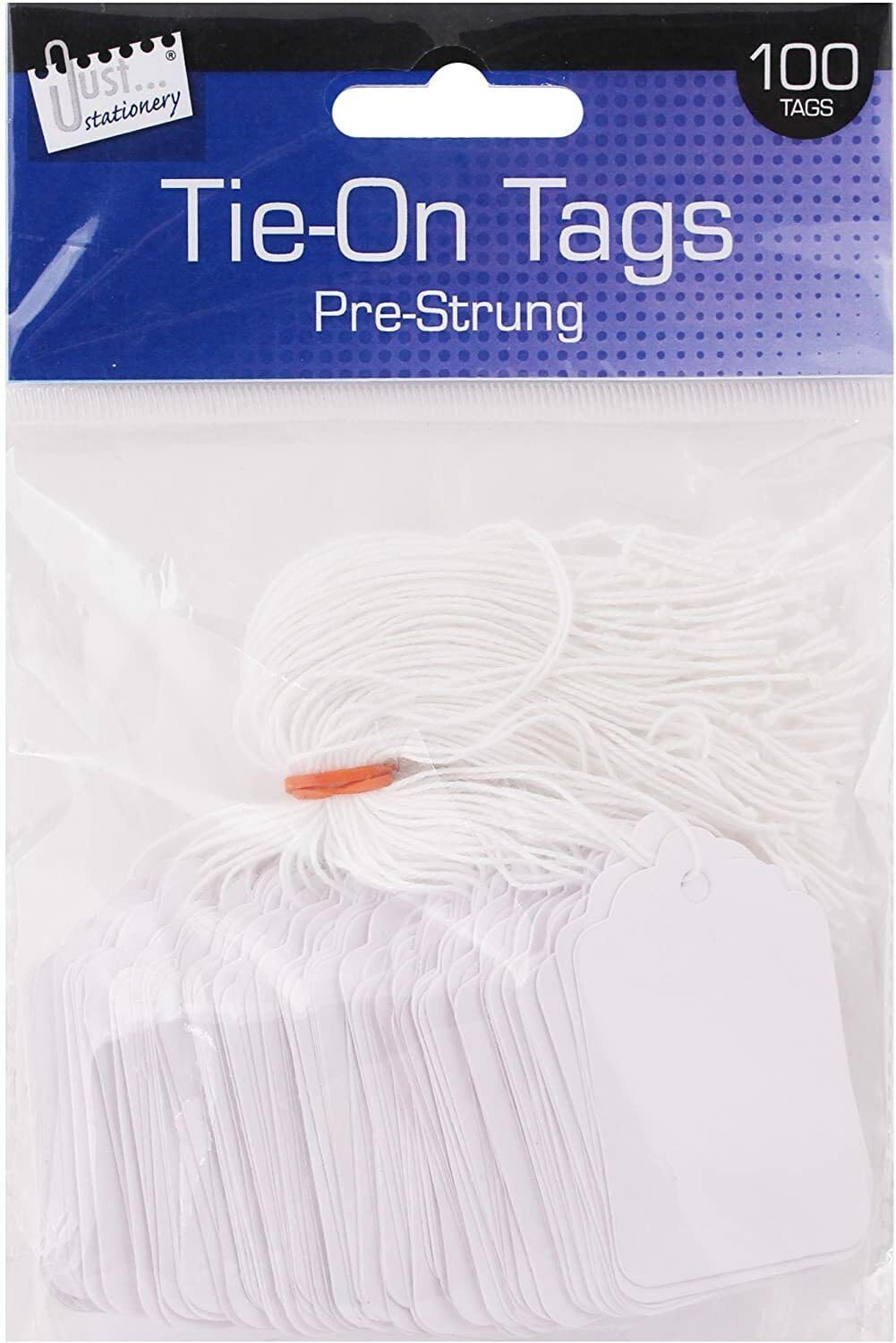 100 Tie On Tags Pre Strung White Paper Card Label Gift, Tags Price ...