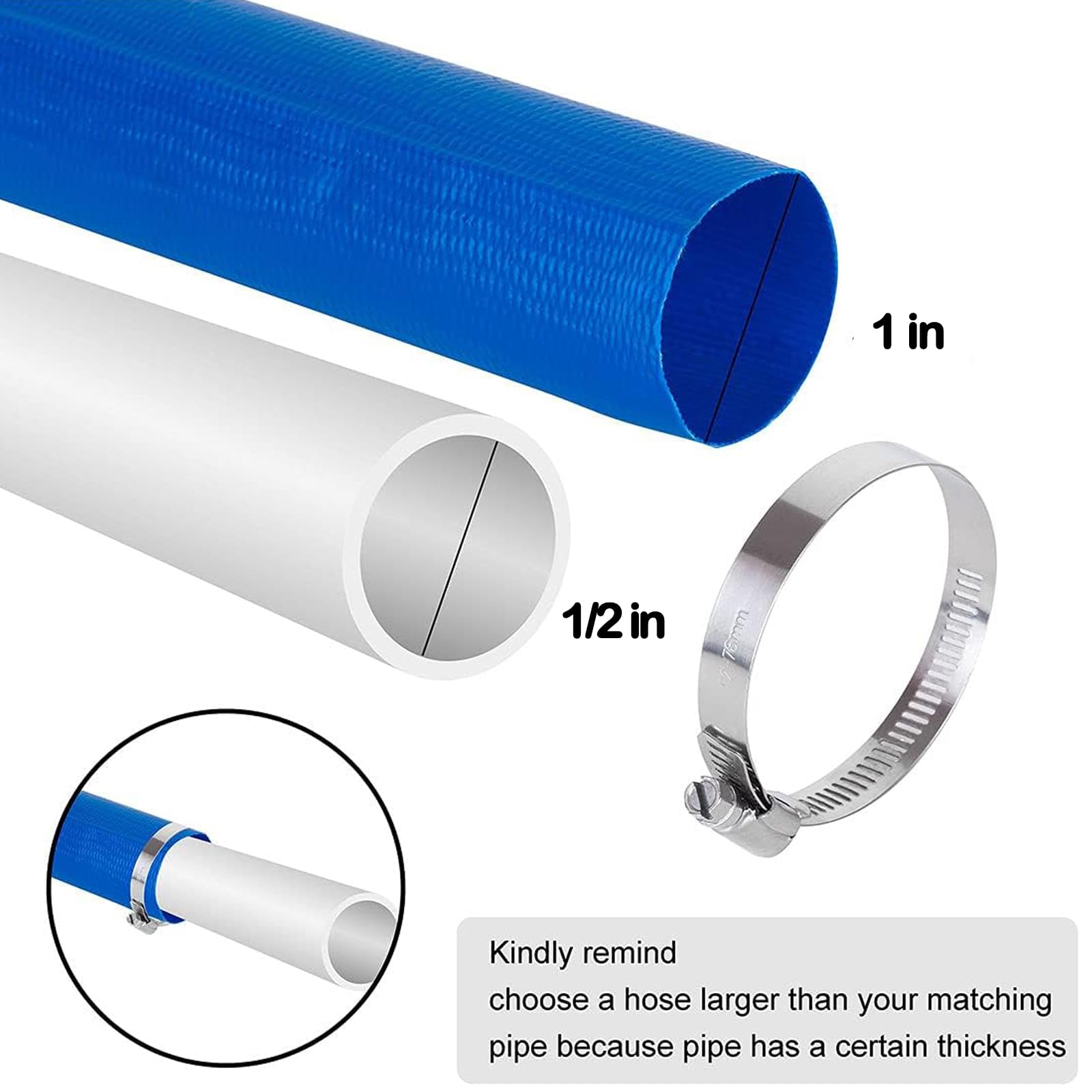 Snapklik.com : 1 IN X 50 FT Pool Backwash Hose, Heavy Duty Flat ...