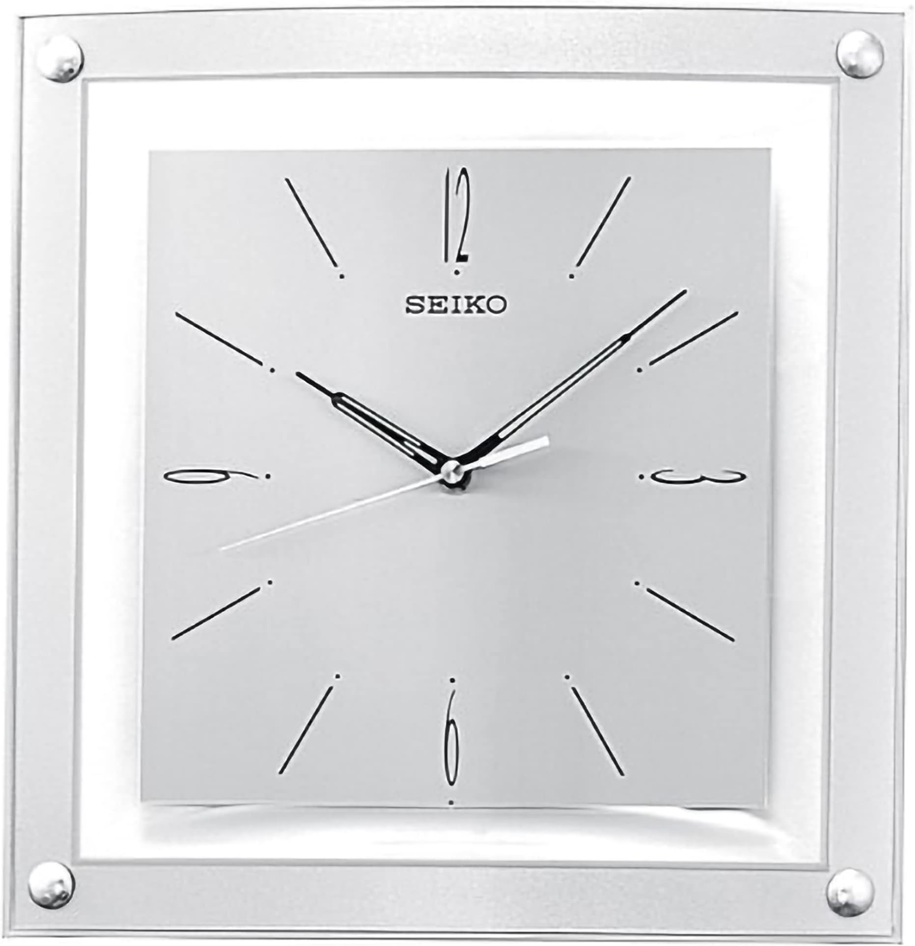 Amazon.com: Seiko Clocks Translucent Silver Tone 12 Inch Curved Glass ...
