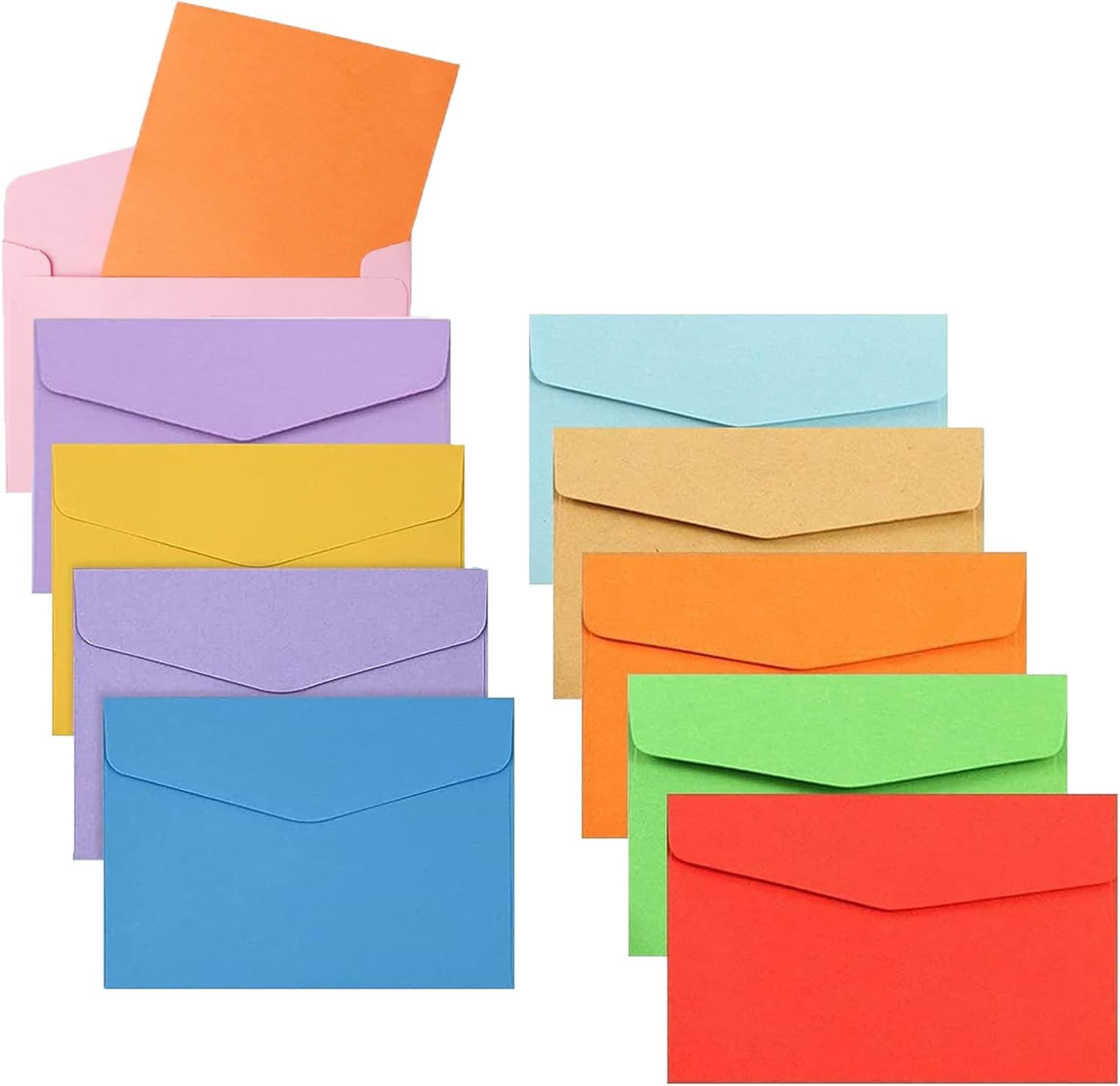 10Pcs Mini Colourful Envelopes, Small Coloured Money Envelopes for Cash ...