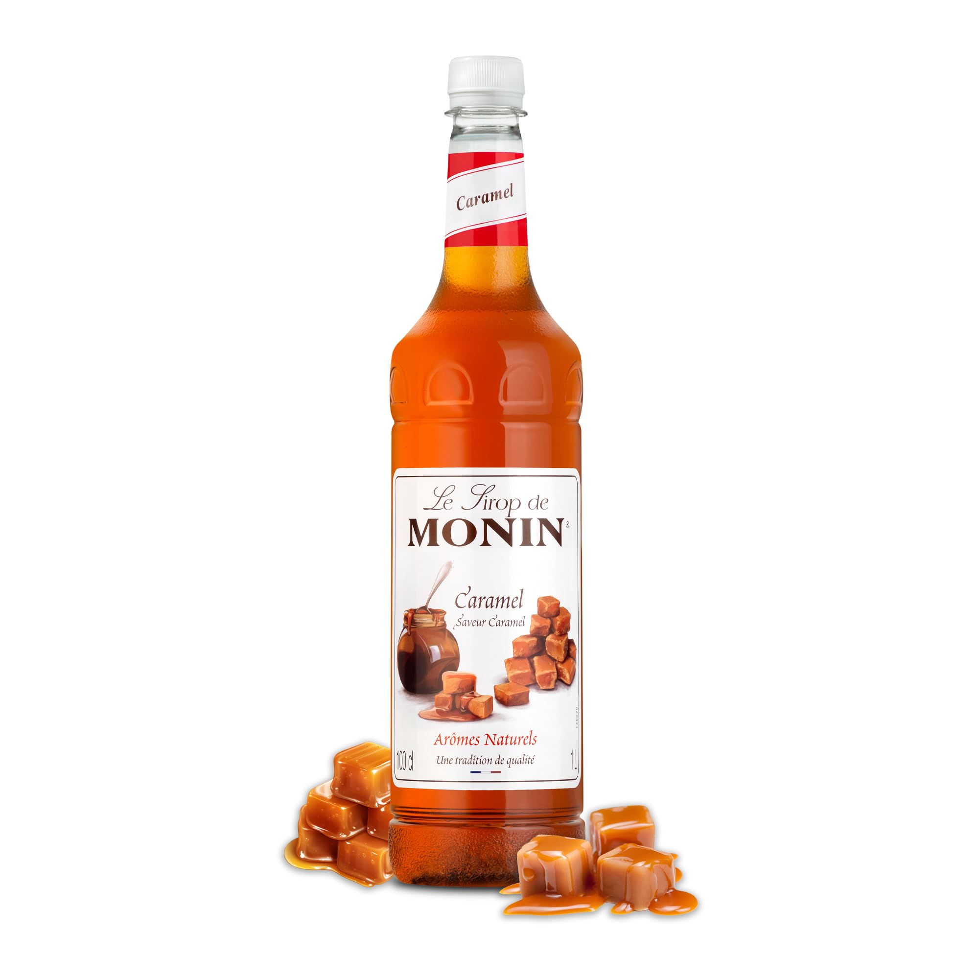 Monin Caramel Syrup for Coffee, Cocktails, and Desserts | Rich and ...