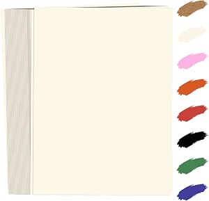 Amazon.com: Cream Cardstock Paper 8.5'' x 11'', 100 Sheets 180gsm/65 lb ...
