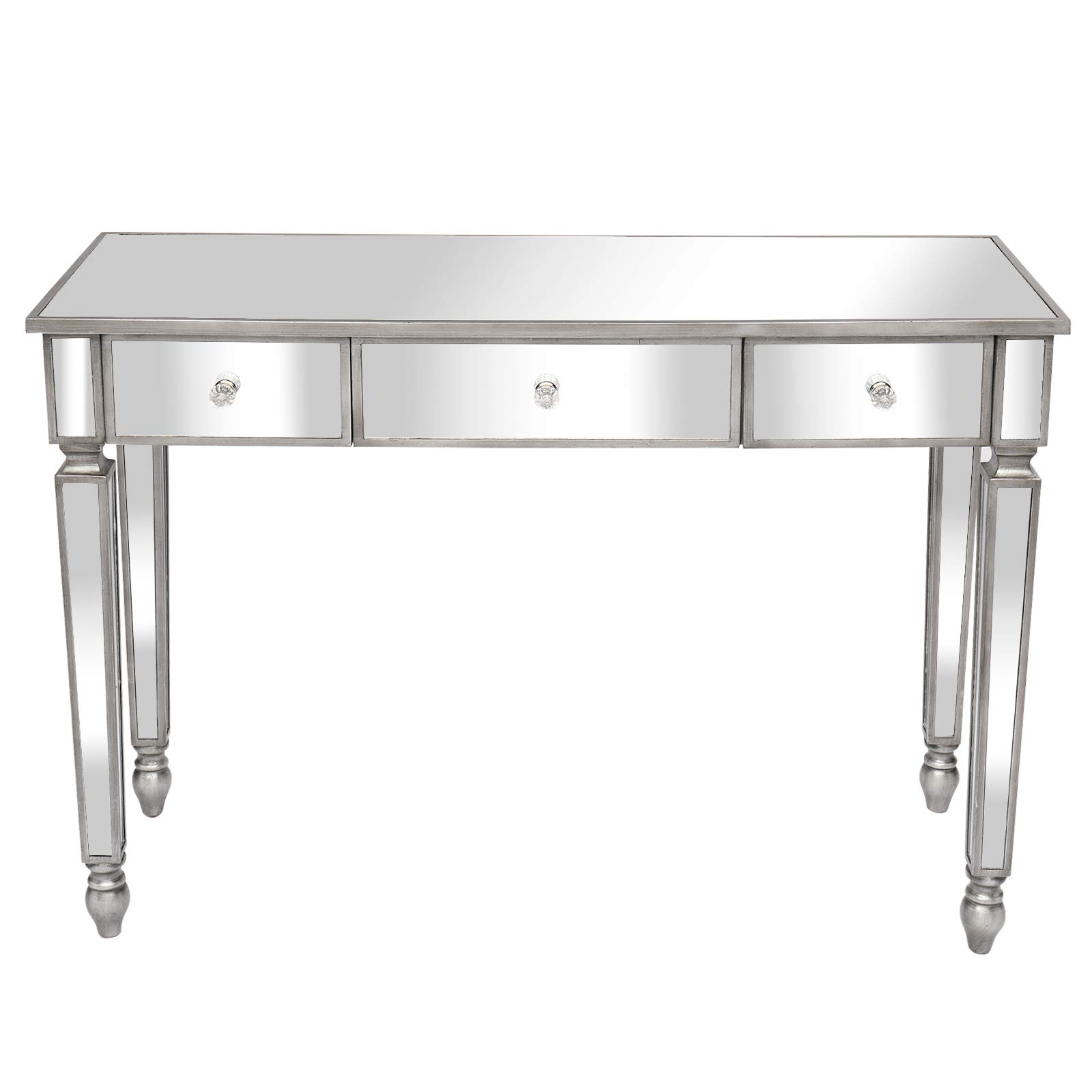 Amazon.com: Ochine Mirrored Desk Mirror Table Mirrored Console Table ...