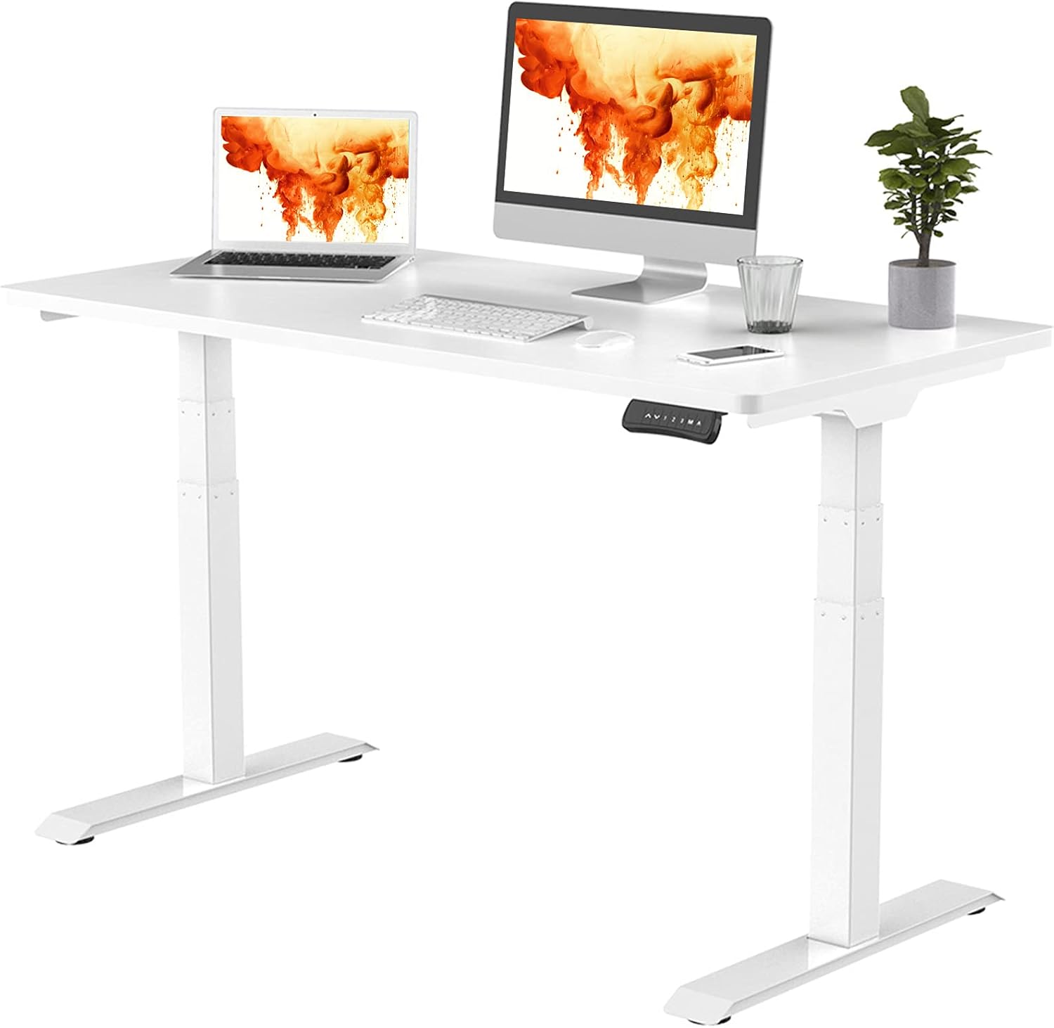 Amazon.com: FLEXISPOT E7 Pro 3-Stage Dual Motor Electric Standing Desk 48x30 Inch Seamless Solid ...