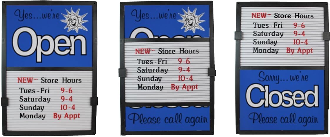 Amazon.com : Glassmate Vertical Open/Closed Sun Message Slider Board ...