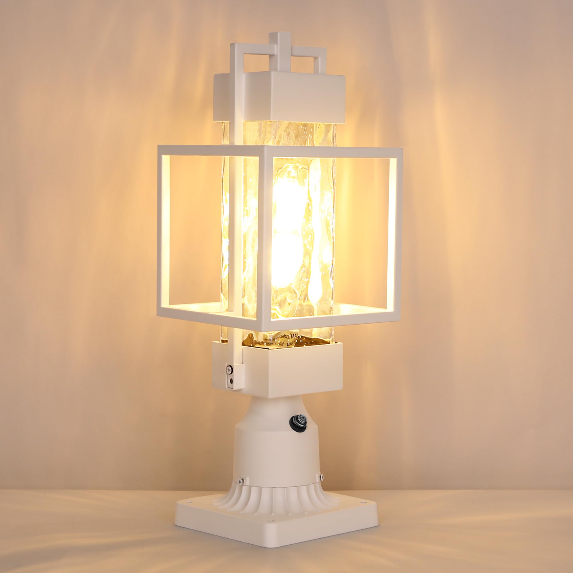 18" H Dusk to Dawn Outdoor Post Light Fixture Hardwired 120V ...