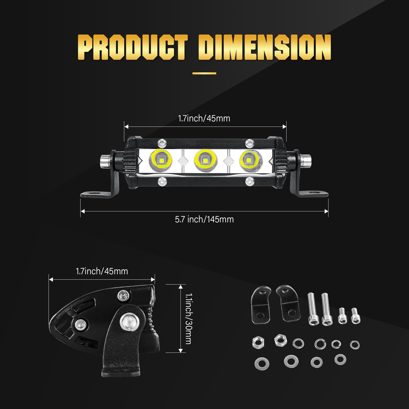 Snapklik.com : 2pc 5 Inch 15W Single Row Led Light Bar Spot Beam Slim ...