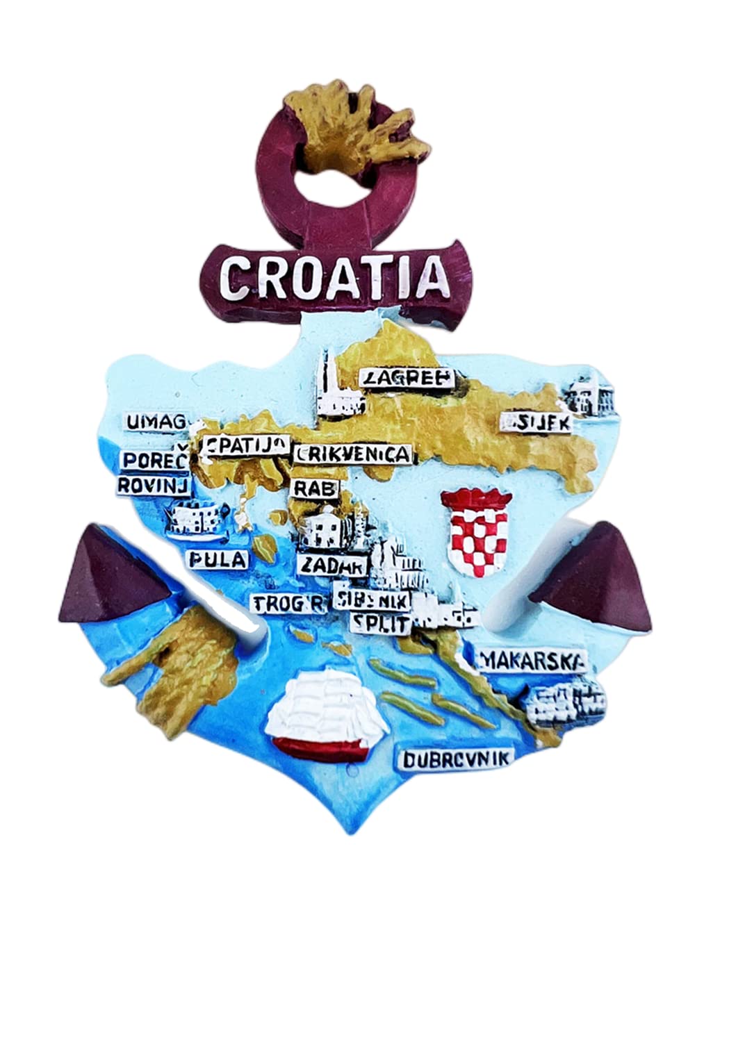 Amazon.com: Anchor Map Style Croatia Refrigerator Magnet Travel ...