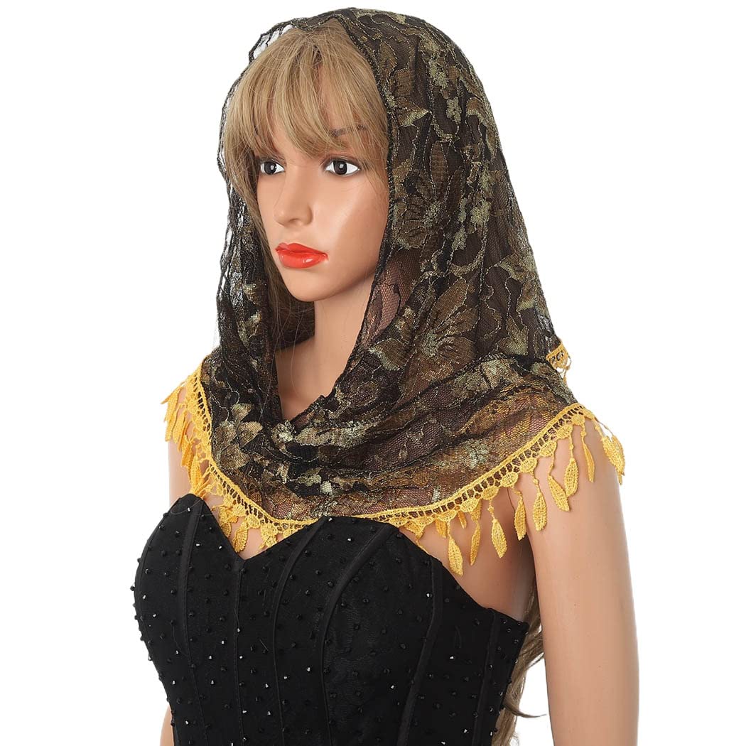Catholic Church Veil Ursumy Triangle Lace Mantilla Veil - Catholic ...