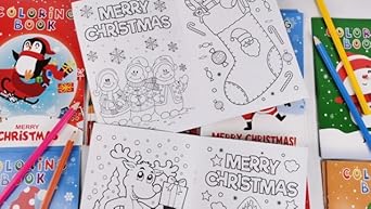 Amazon.com: 48 Set Holiday Christmas Coloring Book in 6 Covers Great ...