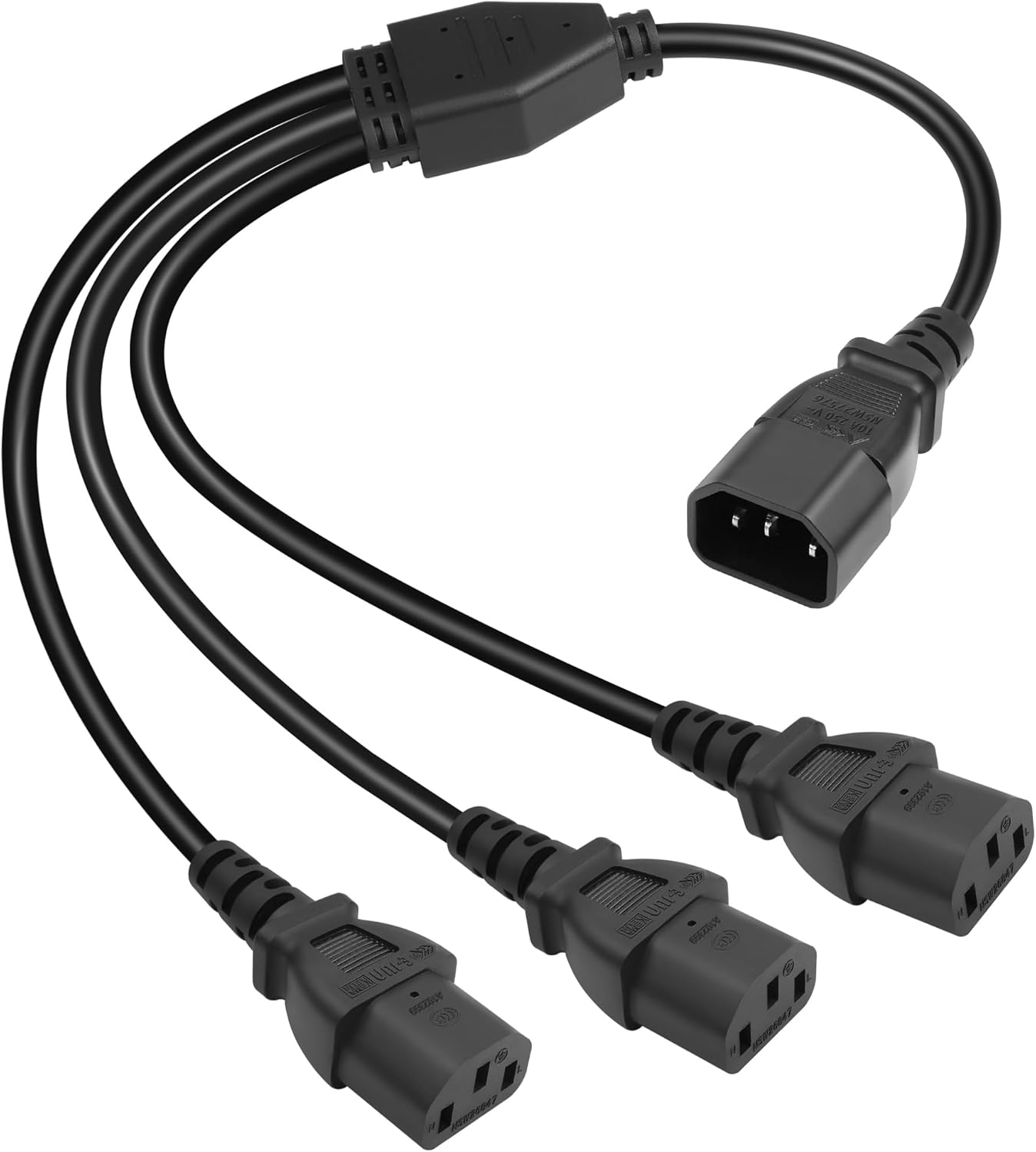 Amazon.com: GELRHONR 60cm UPS Server IEC 320 C14 to 3X IEC 320 C13 Y Splitter Extension Power ...