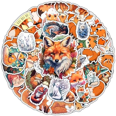 Amazon.com: BIGZORO Pack 50 PCS Fox Stickers for Kids Adult Teens Vinyl ...