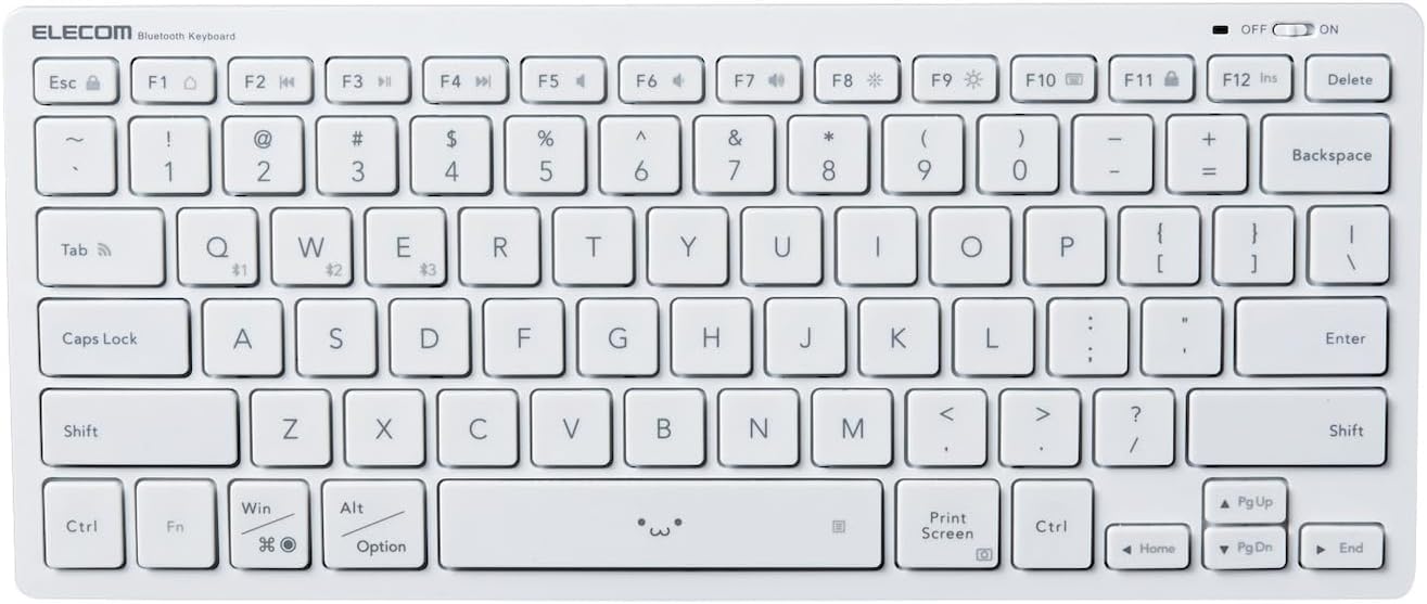 Elecom TK-FBP102WF-EN Bluetooth Multi-Pairing Mini Keyboard, US Layout ...