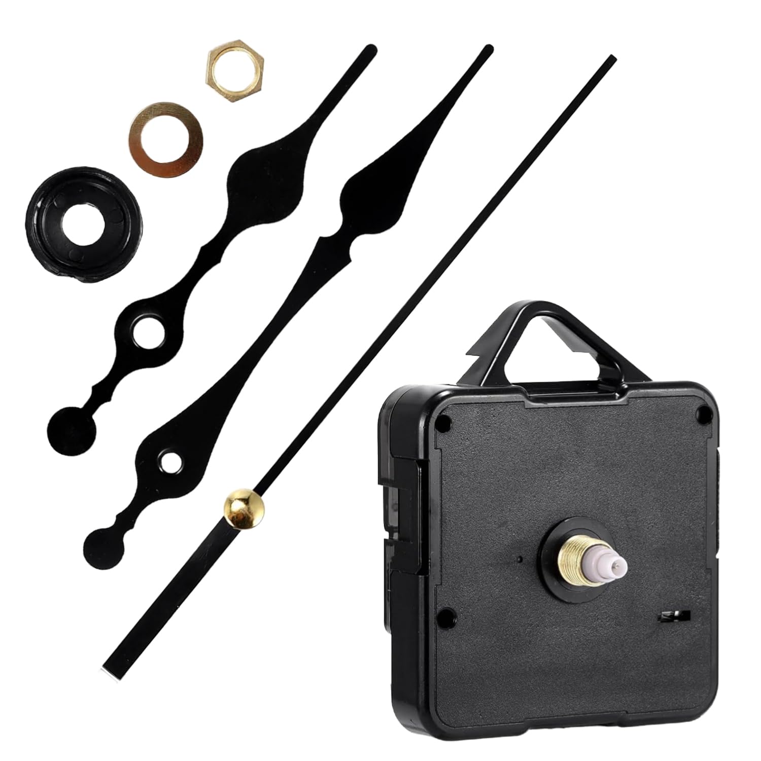 XNBTFK Clock Mechanisms Battery Powered, Black Silent Quartz Clock ...