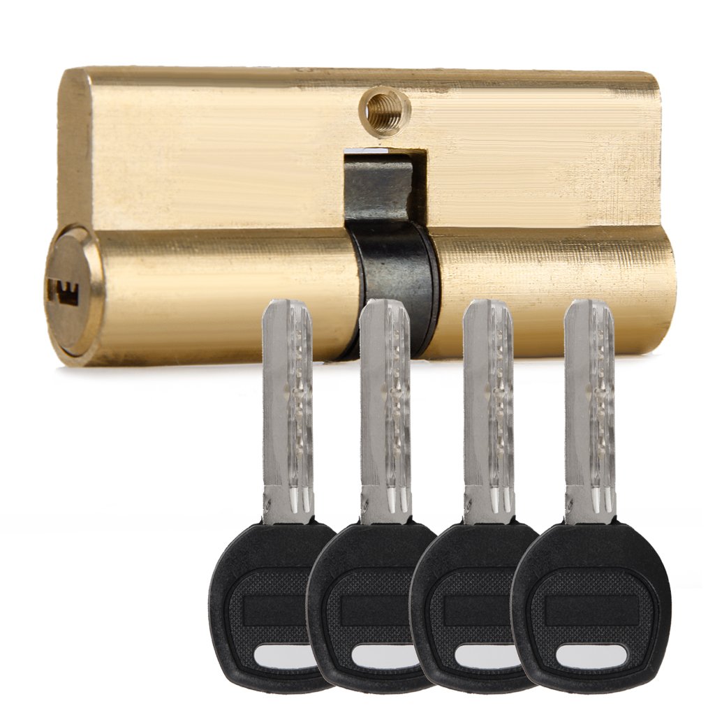 Generic 70MM 35/35 Brass Key Cylinder Door Lock Barrel High Security ...