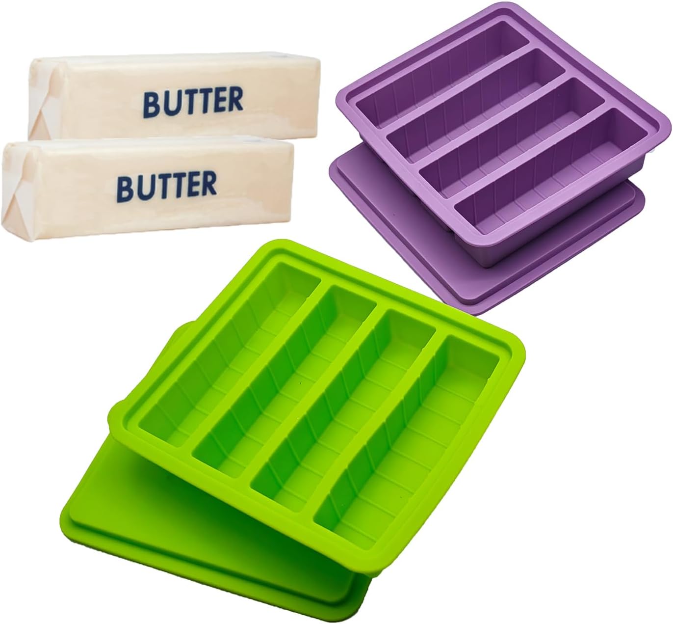 Amazon.com | Silicone Butter Mold Tray with Lids, OHOLA Non-Stick ...