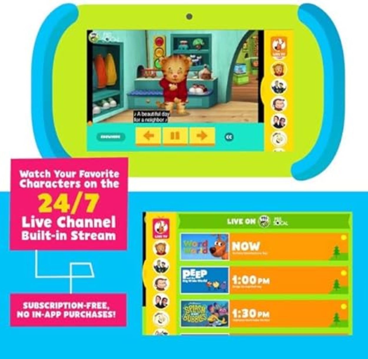 Ematic PBS Kids Playtime Pad + Tablet Android HD de 7″ segura para ...