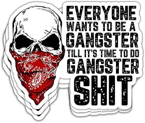 Amazon.com: SUNHADO (3 Pcs) Everyone Wants To Be A Gangster Sticker ...