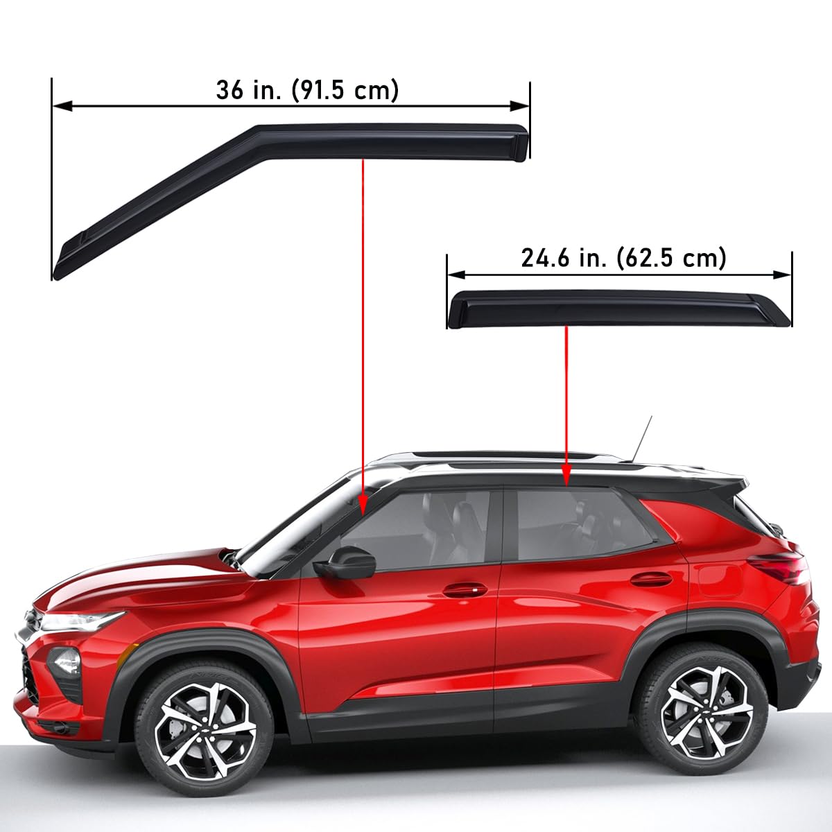 Car Window Deflectors Dark Smoke Window Visors / Rain Guards For 2021 ...