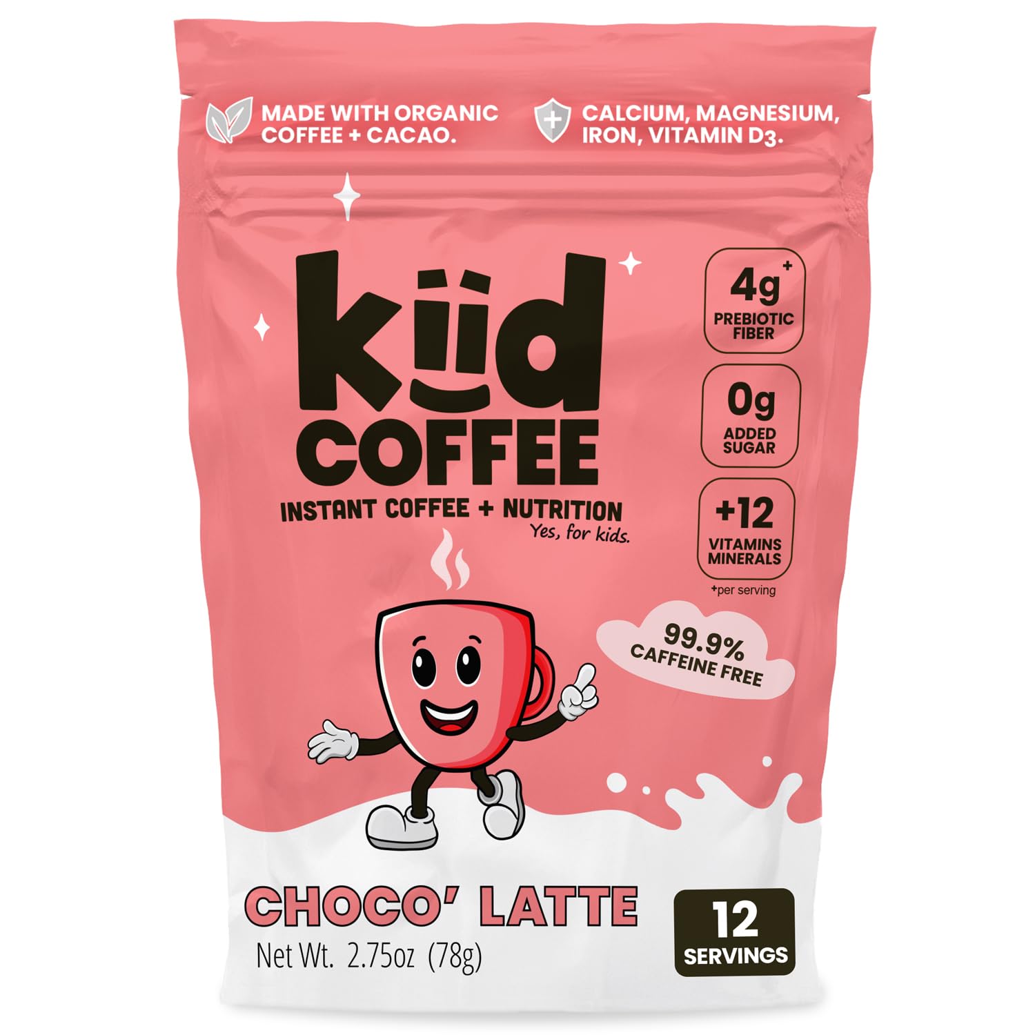 Amazon.com : Kiid Coffee Chocolate Latte - 99.9% Caffeine Free ...
