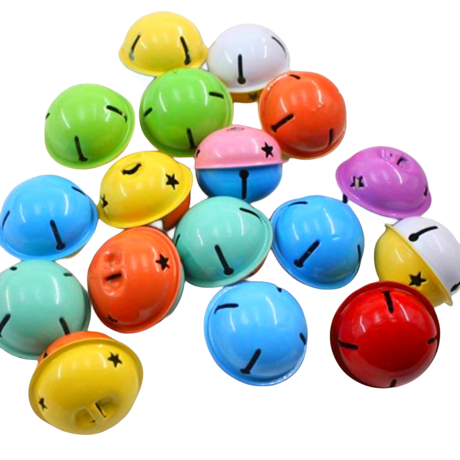 JIMCOM 10 Pack Coloured Big Jingle Bells,40mm Craft Bells Metal Bells ...