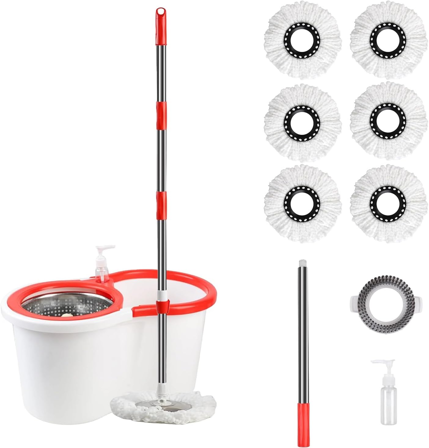 Amazon.com: Spin Mop Bucket with Wringer Set, 360° Mop Bucket Floor ...