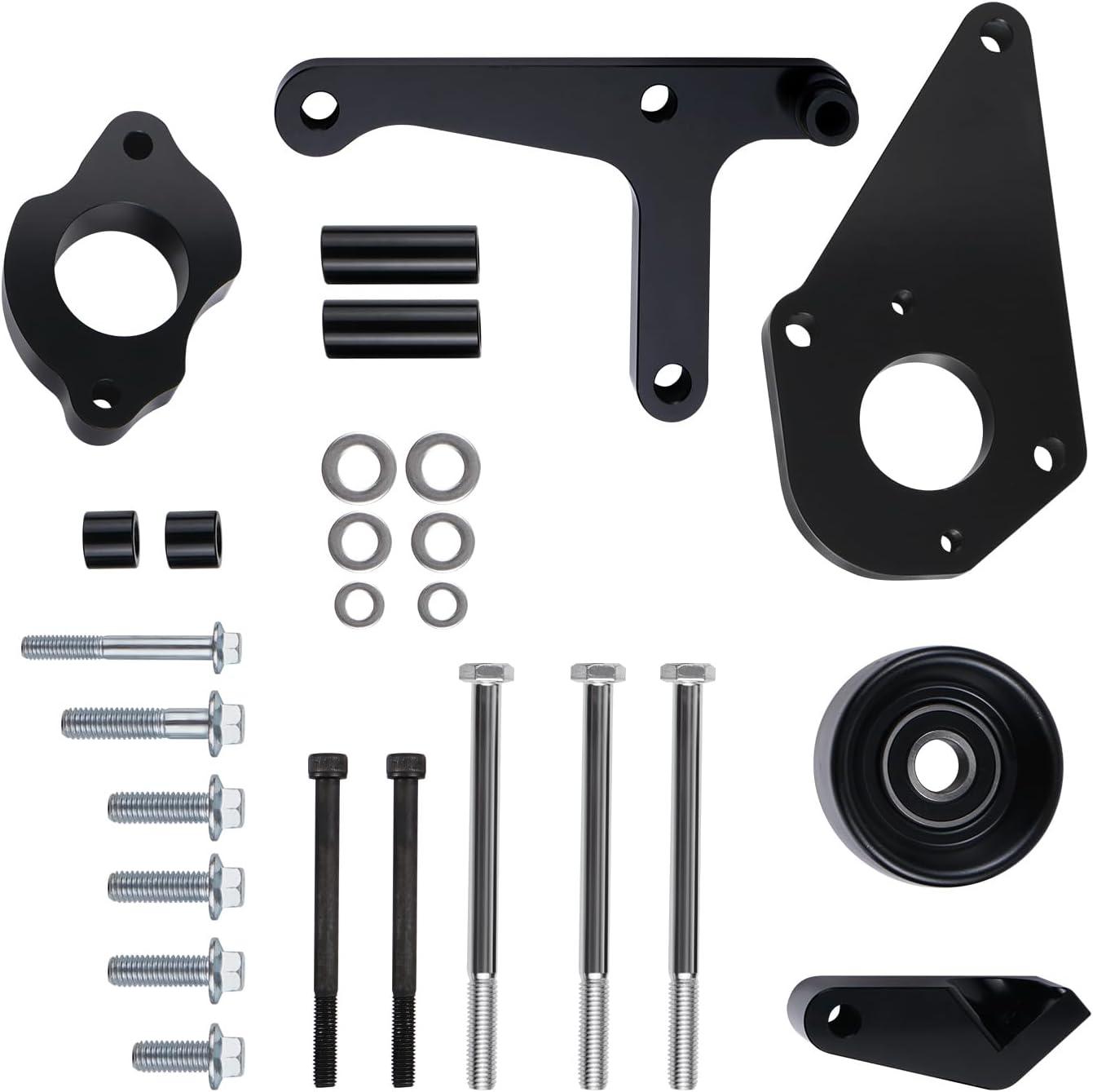 Amazon.com: Bevinsee LS Power Steering Pump Alternator Low Mount ...