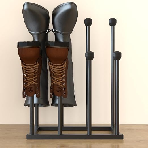 Amazon.com: Tigerden Free Standing Shoe Racks, Tall Black Metal Boot ...