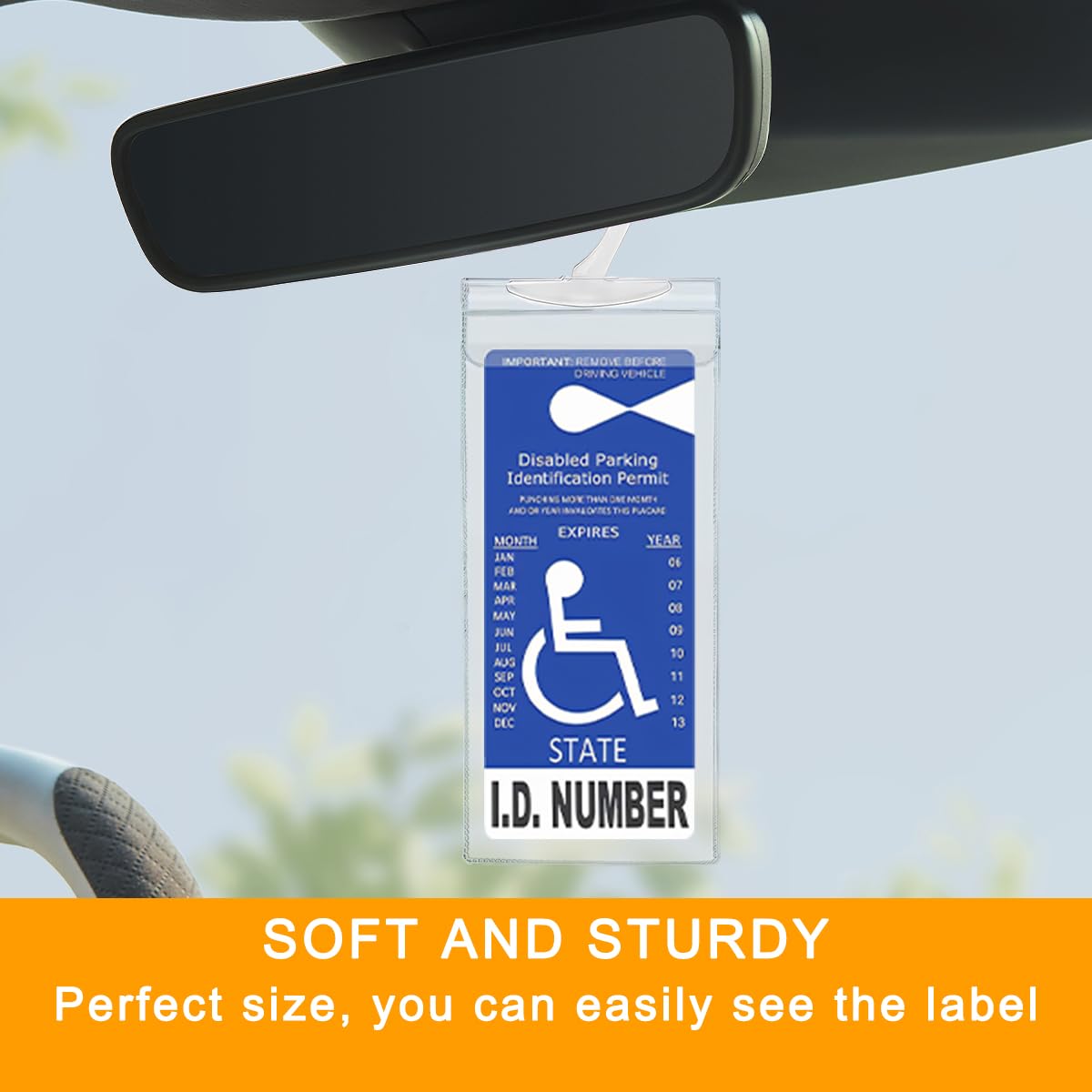 Disabled Placard Holder 11.6x5 Inch Transparent Disabled Permit Cover ...