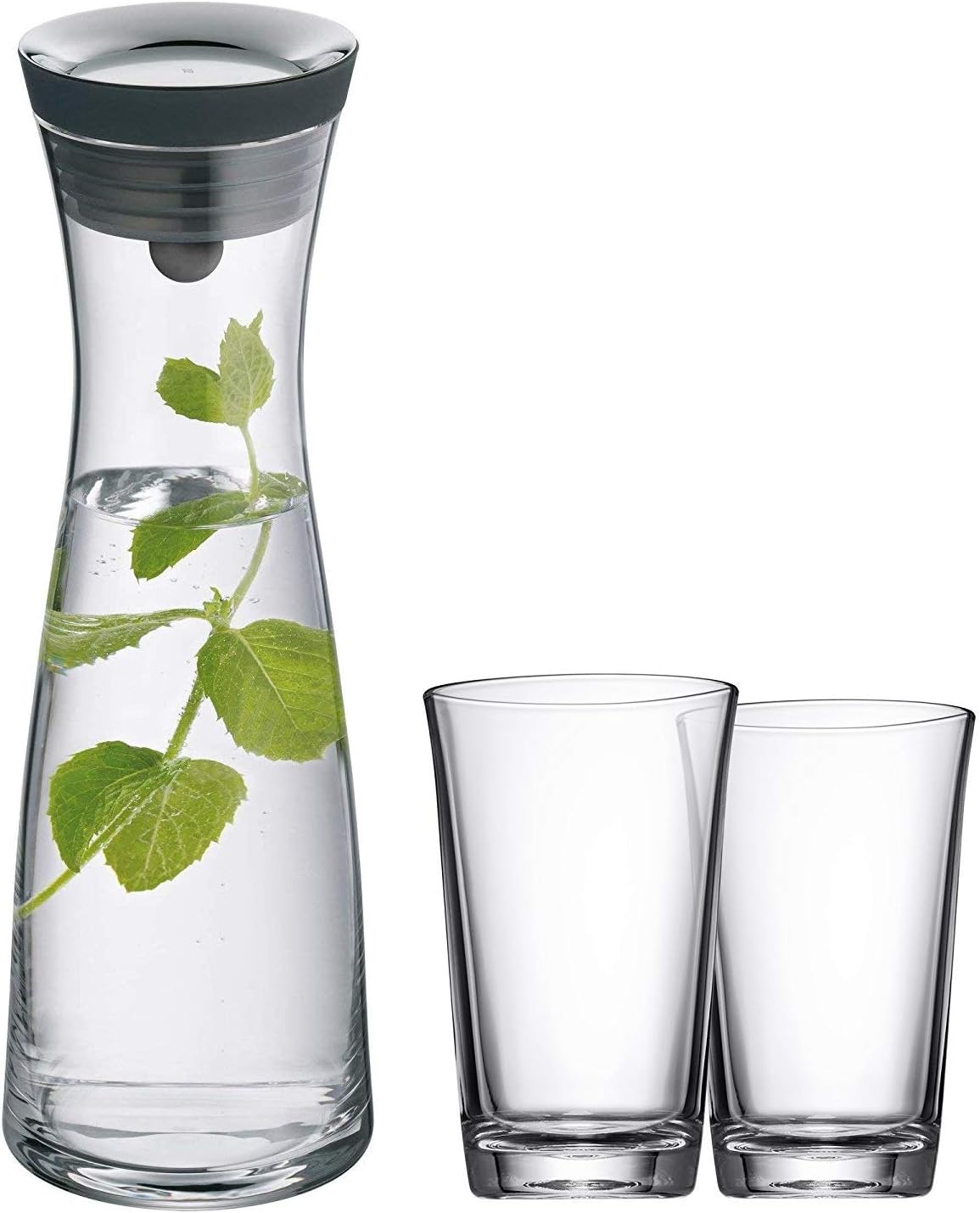 WMF Basic Wasserkaraffe-Set 5-teilig, Karaffe 1l mit 4 Wassergläser ...