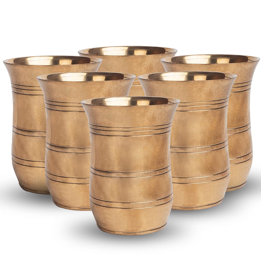Buy 90T1 - Pure Brass Glass | Plain Puja Glass | Brass Tumbler | Water ...