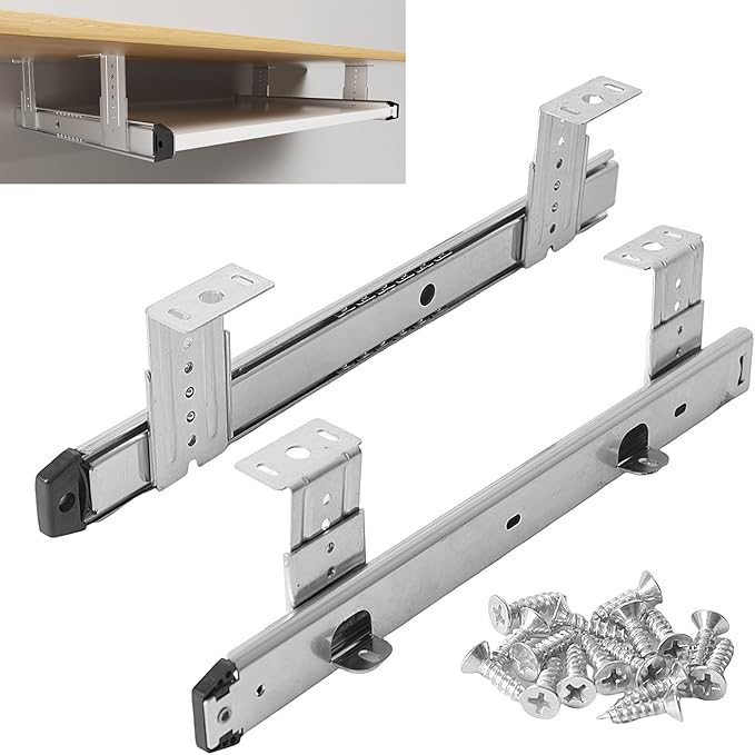 Under Desk Keyboard Tray Pull Out Slide Height Adjustable Slide Out ...