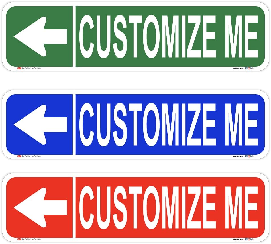 Amazon.com: Custom Street Sign with Arrow 20x6 Inches, Customized Arrow ...