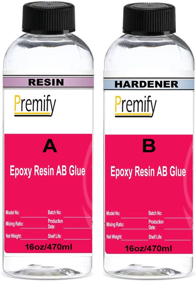 Premify Epoxy Resin – 32oz (1kg) High Gloss (16oz Resin + 16oz Hardener ...