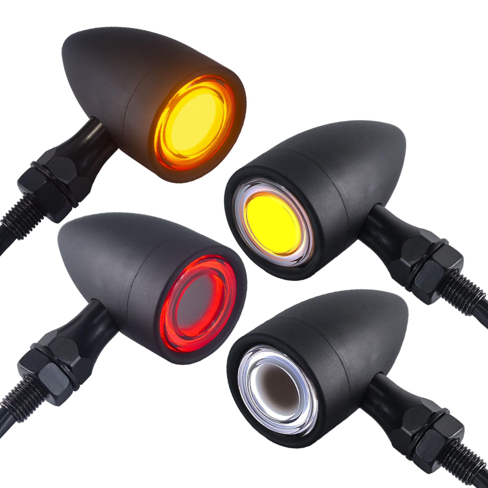 Amazon.com: FATECIM 4X Motorcycle 40 LED Bullet Tail Lights Turn ...