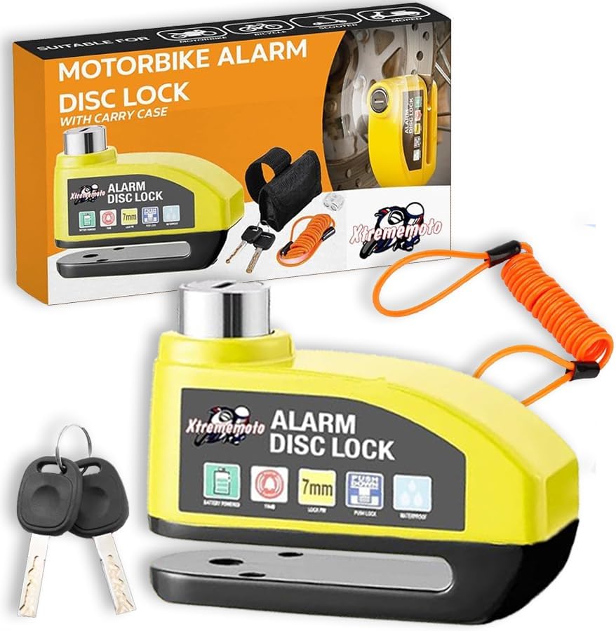 REAPP Alarm Disc Lock Motorbike Lock, Disc Brake Lock 110db with ...