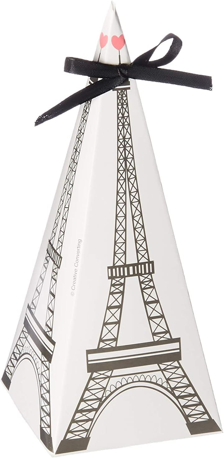 Amazon.com: Chic Black & Pink Day in Paris Eiffel Tower Favor Boxes - 5 ...