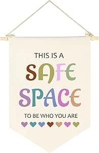Amazon.com: Safe Space Wall Hanging, Therapy Office Wall Decor ...