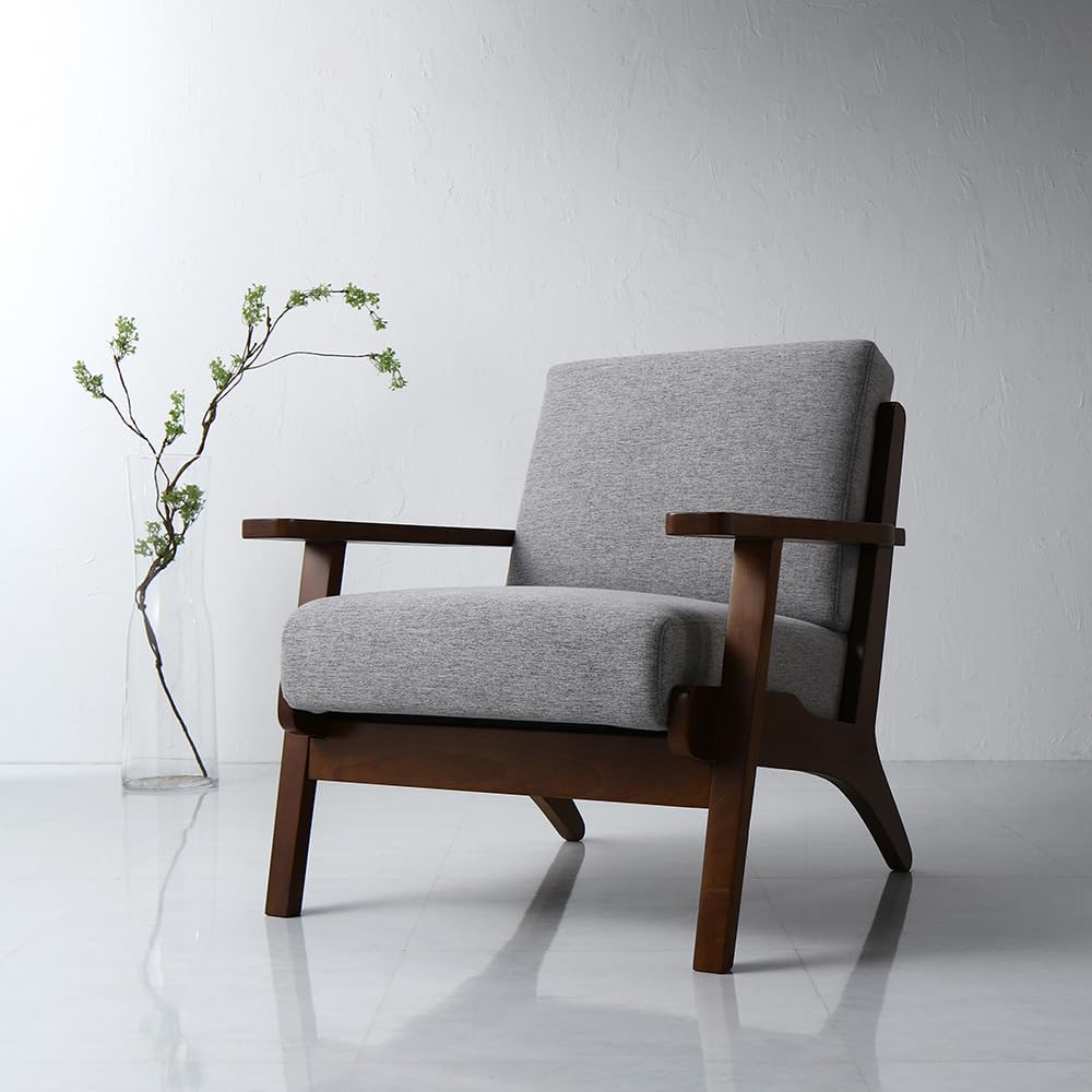Amazon｜RASIK ソファー 1人掛け 1人用 グレー 肘付き 木枠 天然木 ファブリック 北欧風 VARANOJD ヴァーラネイド｜ソファ・カウチ オンライン通販
